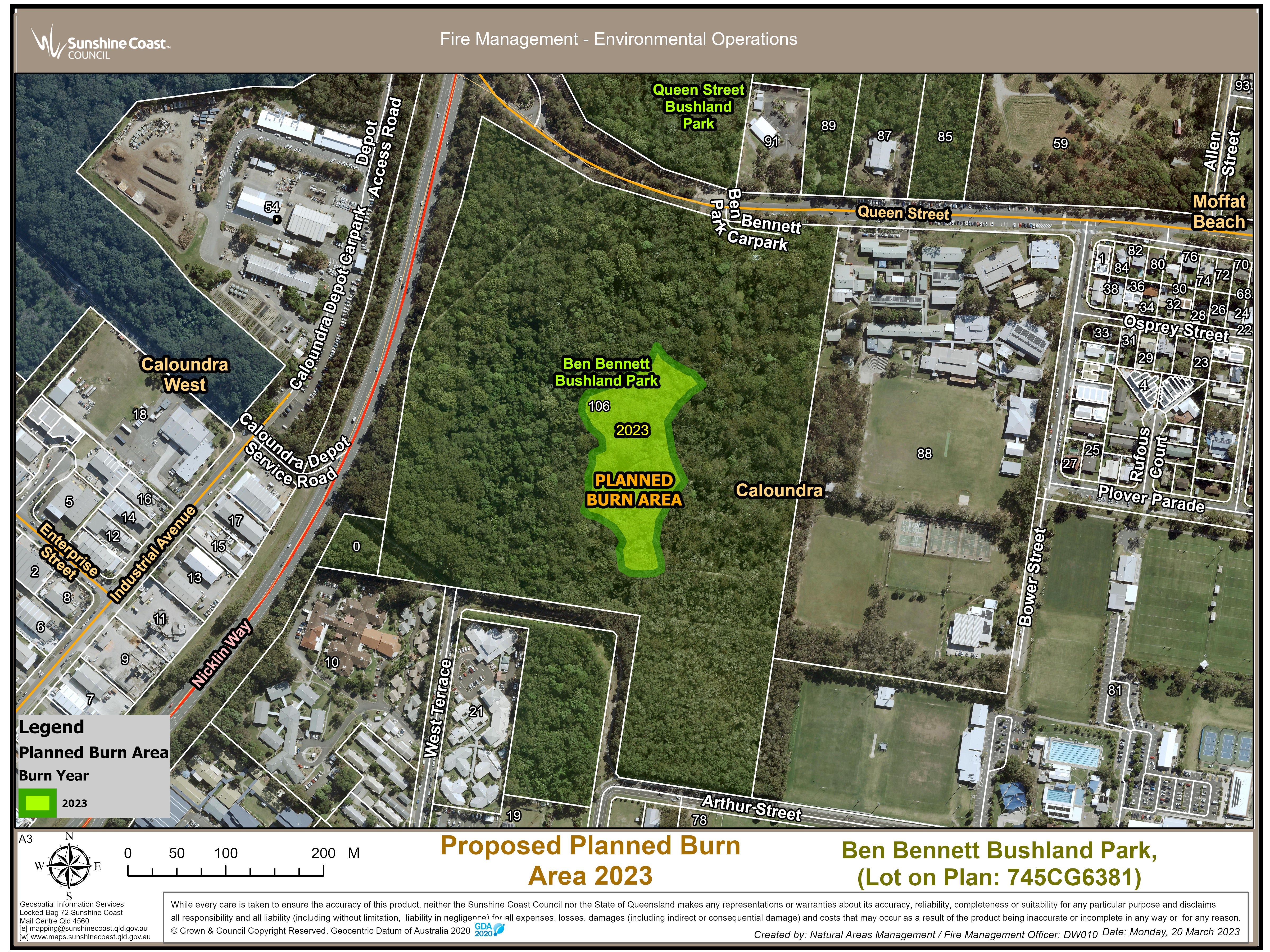 Planned burn Ben Bennet Bushland Park, CALOUNDRA | Sunshine Coast Council