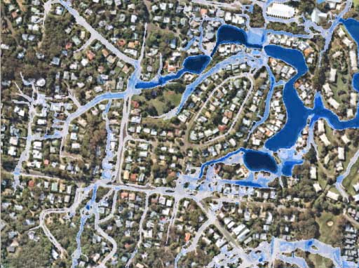 Flood mapping and information including flood searches